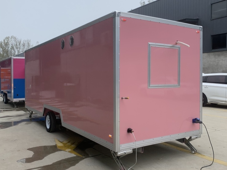 Pink Double Door Window Square Food Trailer - Allbetter