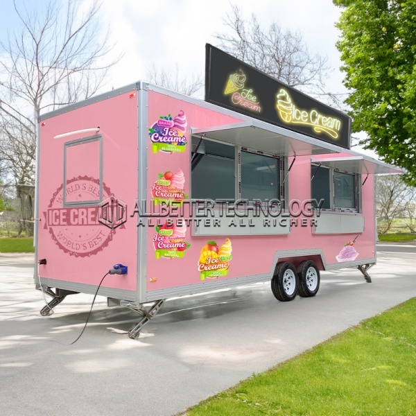 Pink Double Door Window Square Food Trailer - Allbetter