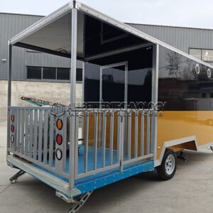 Black and Yellow Square Food Trailer with Fence - Allbetter