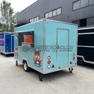 10FT Light Blue Single Window Square Food Trailer - Allbetter